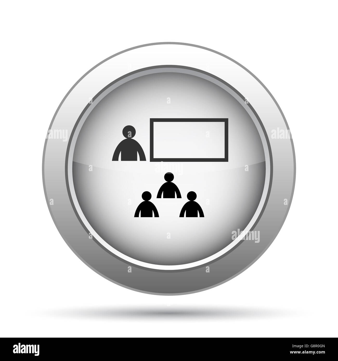 Presenting icon. Internet button on white background Stock Photo - Alamy