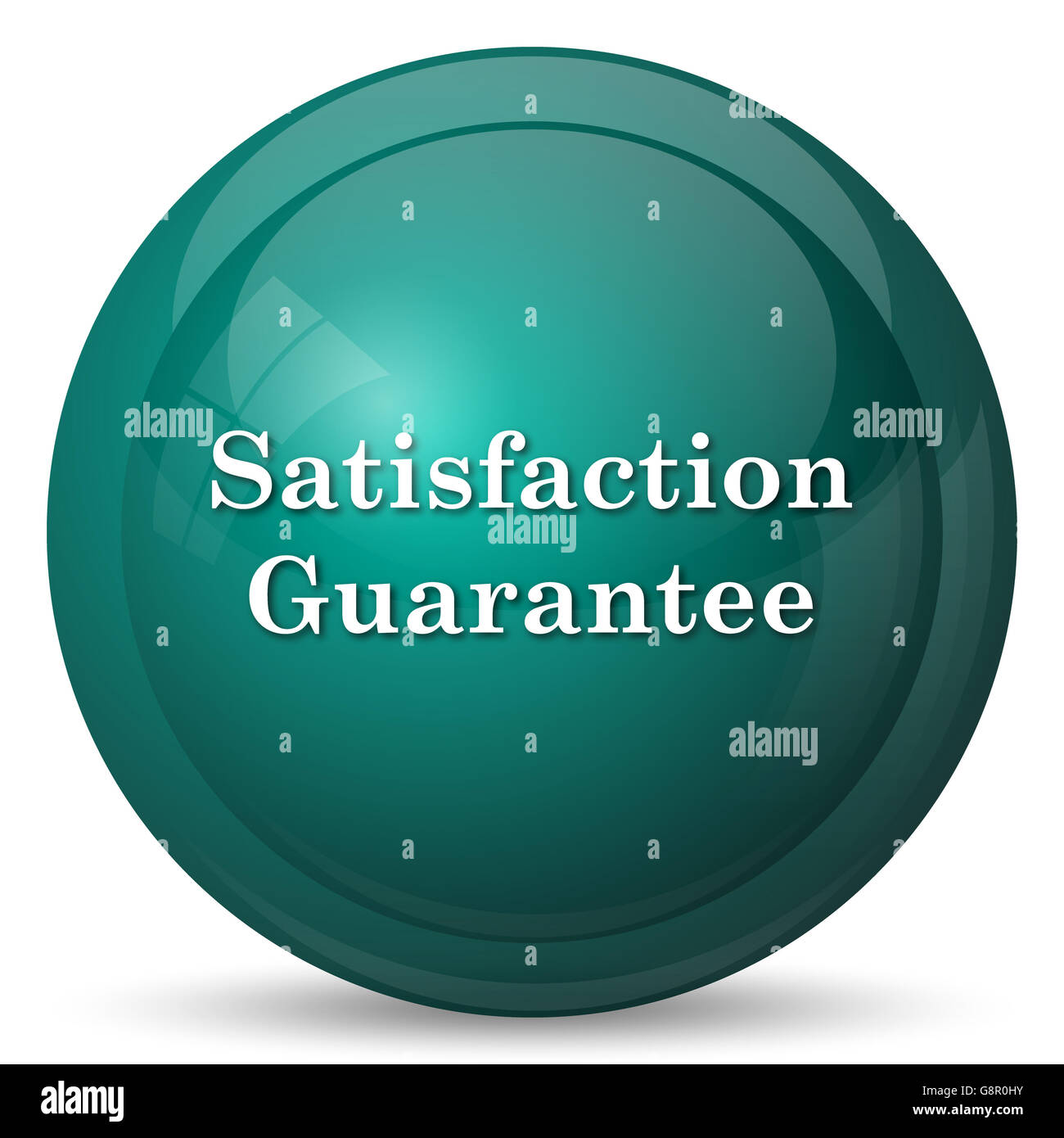 Satisfaction guarantee icon. Internet button on white background Stock ...