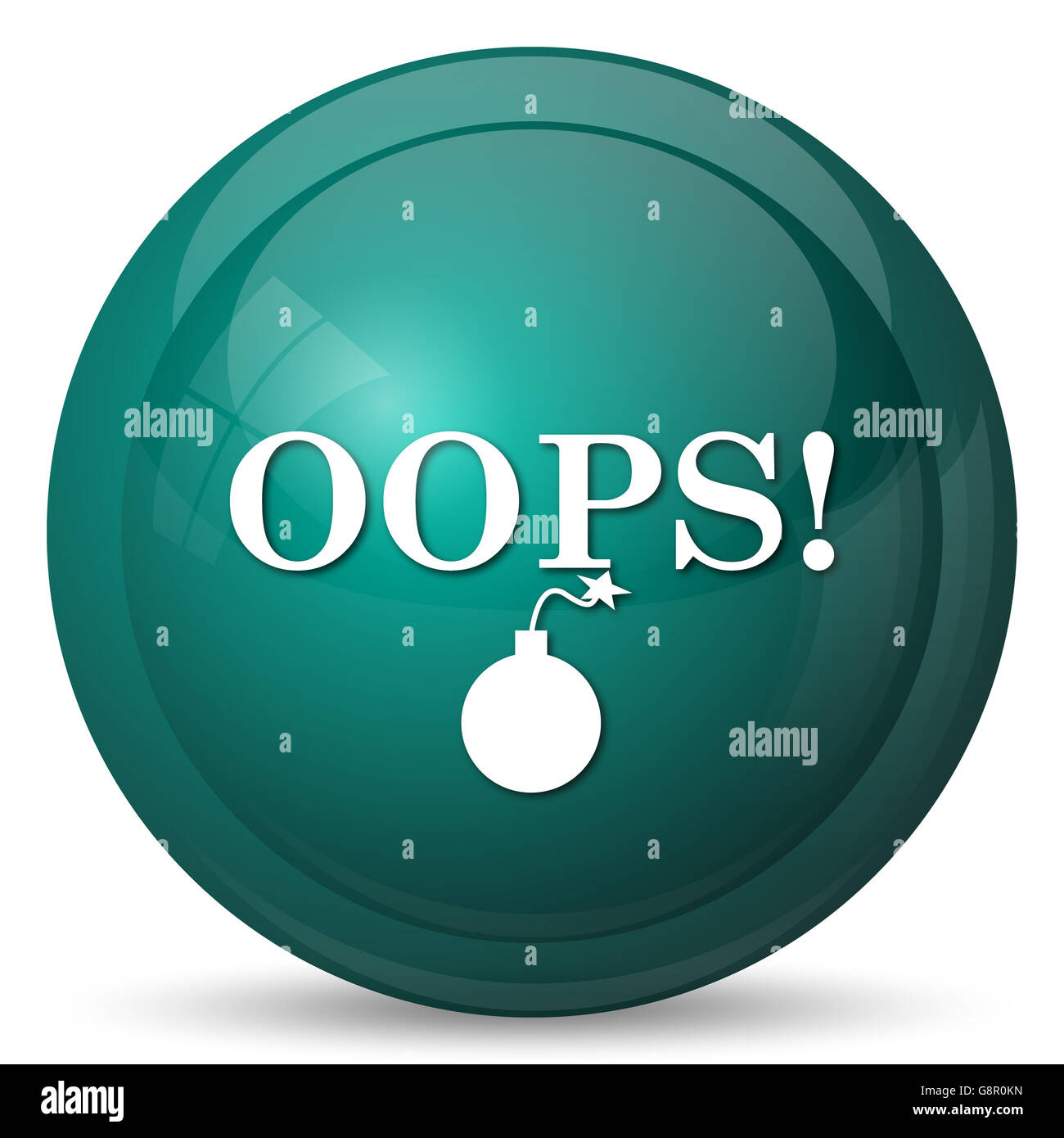 Oops icon. Internet button on white background Stock Photo - Alamy