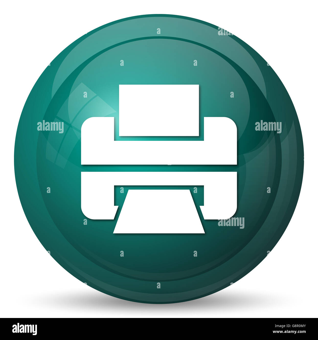 Printer icon. Internet button on white background Stock Photo - Alamy