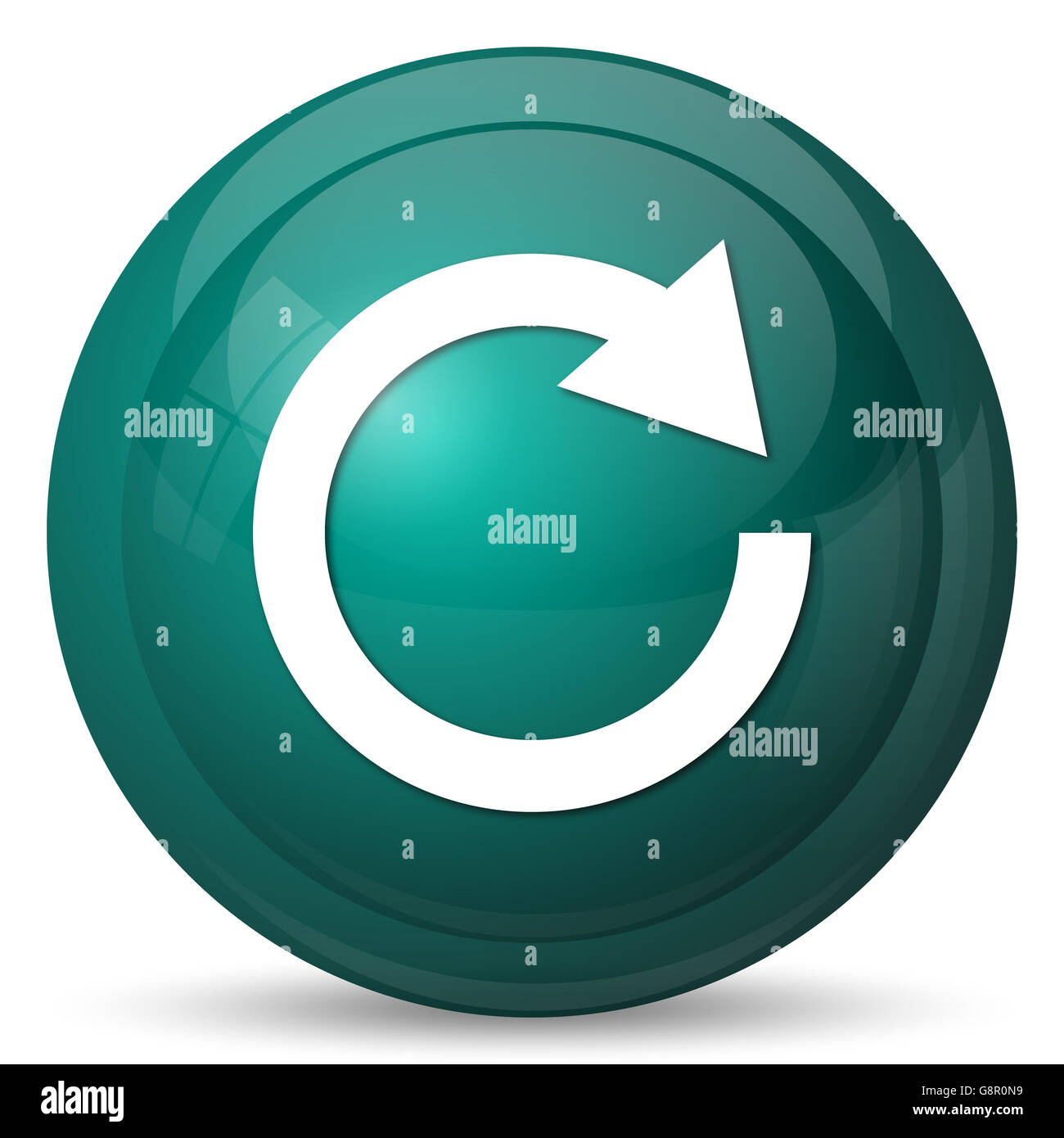 Reload one arrow icon. Internet button on white background Stock Photo ...
