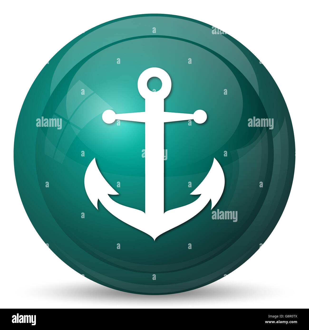 Anchor icon. Internet button on white background Stock Photo - Alamy