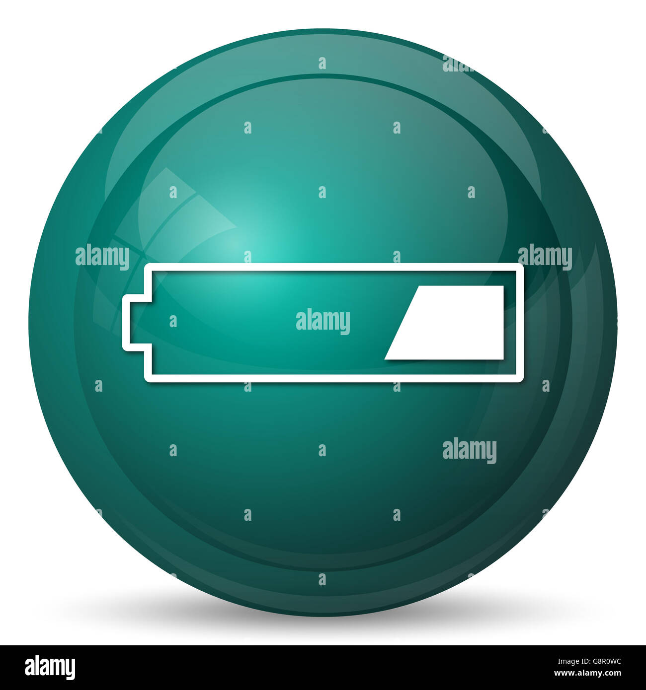 1 third charged battery icon. Internet button on white background Stock ...