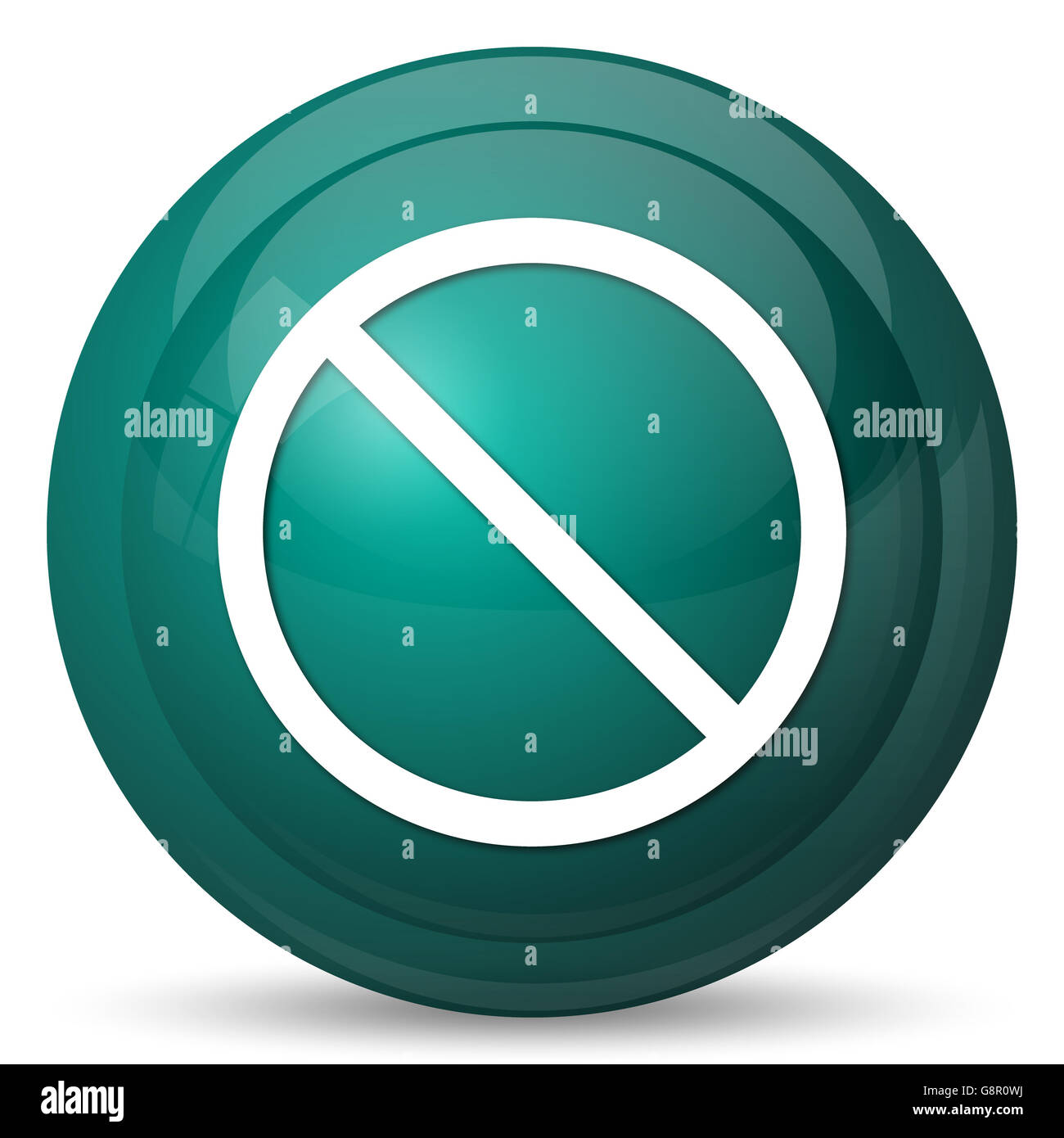 Forbidden icon. Internet button on white background Stock Photo - Alamy