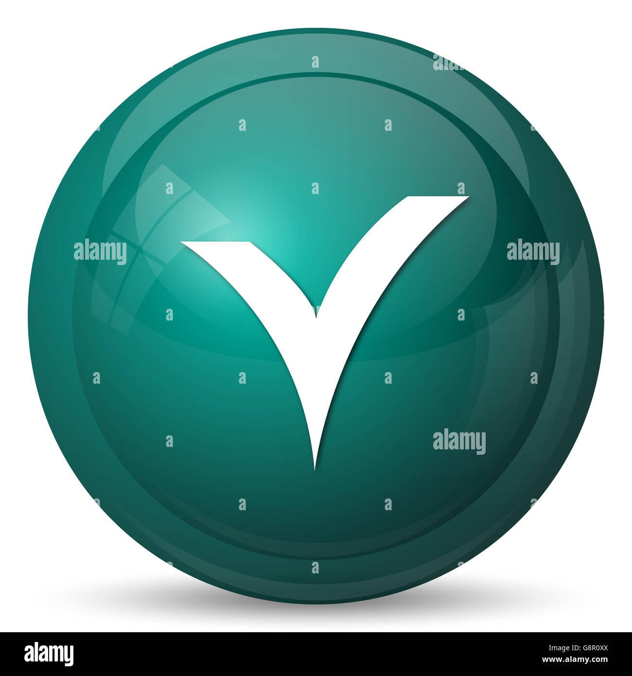 V checked icon. Internet button on white background Stock Photo - Alamy