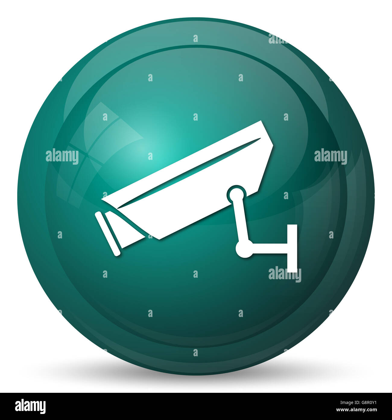 Surveillance camera icon. Internet button on white background Stock ...