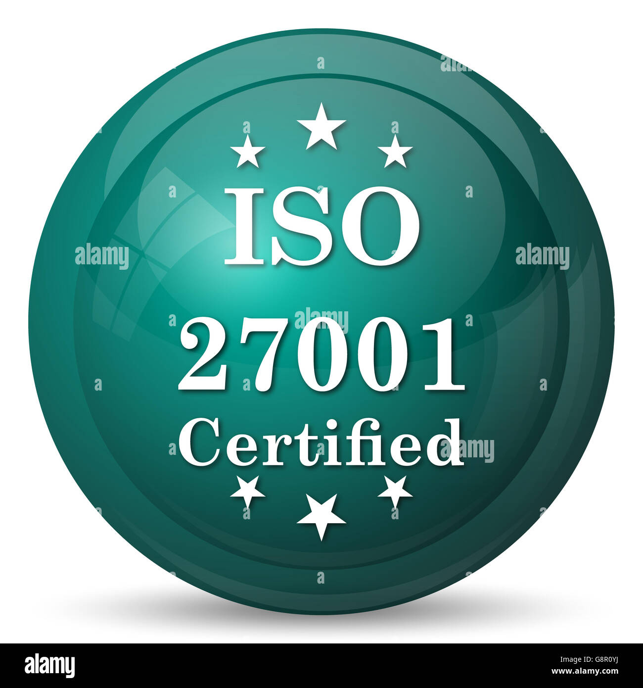 ISO 27001 icon. Internet button on white background Stock Photo - Alamy