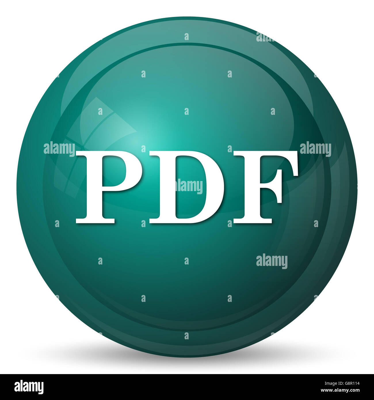 PDF icon. Internet button on white background Stock Photo - Alamy