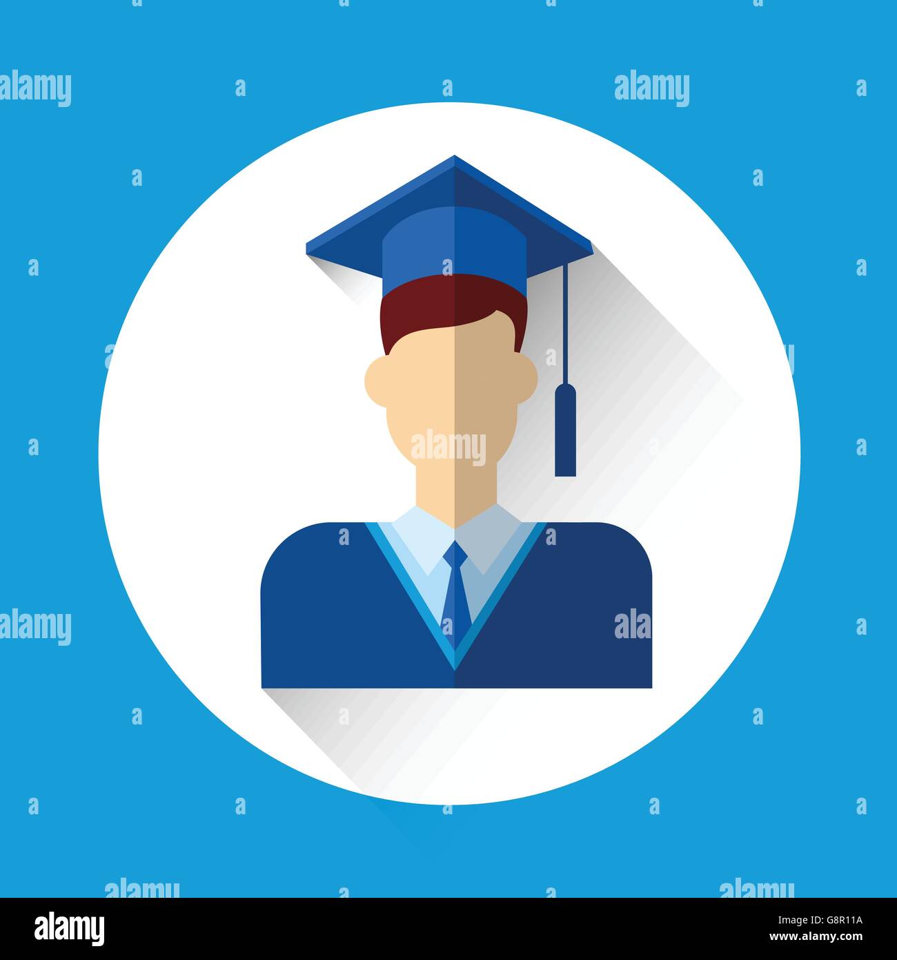 Cartoon boy graduate icon hi-res stock photography and images - Alamy