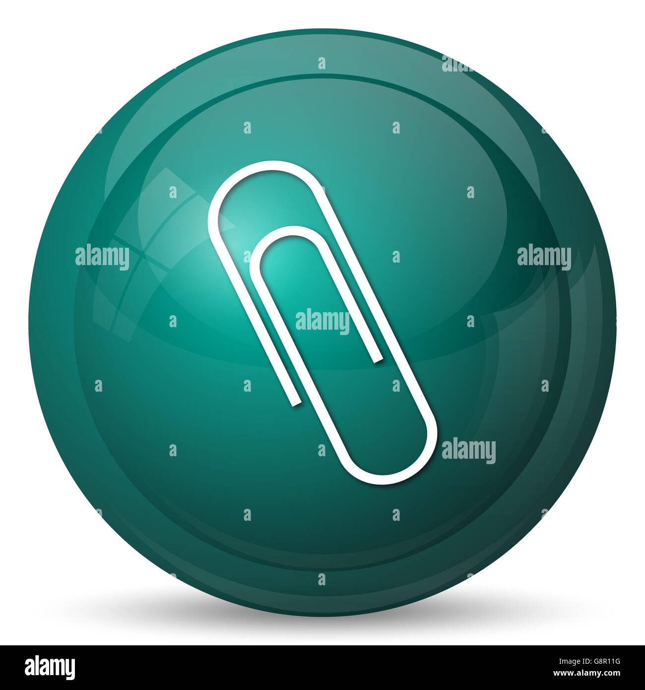 Paperclip icon. Internet button on white background Stock Photo - Alamy