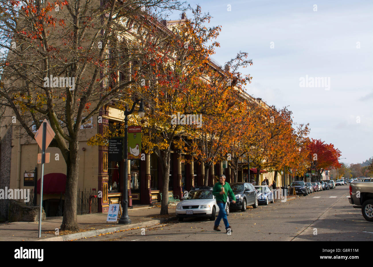 Petaluma California downtown on Kentucky Street and Western Ave with ...