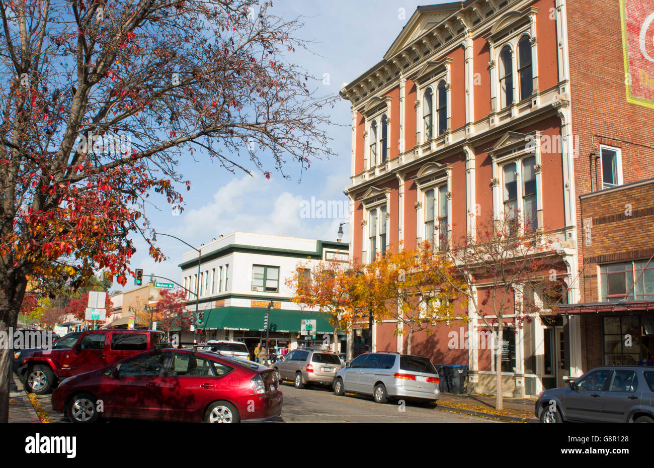 Petaluma California downtown on Kentucky Street and Western Ave with ...