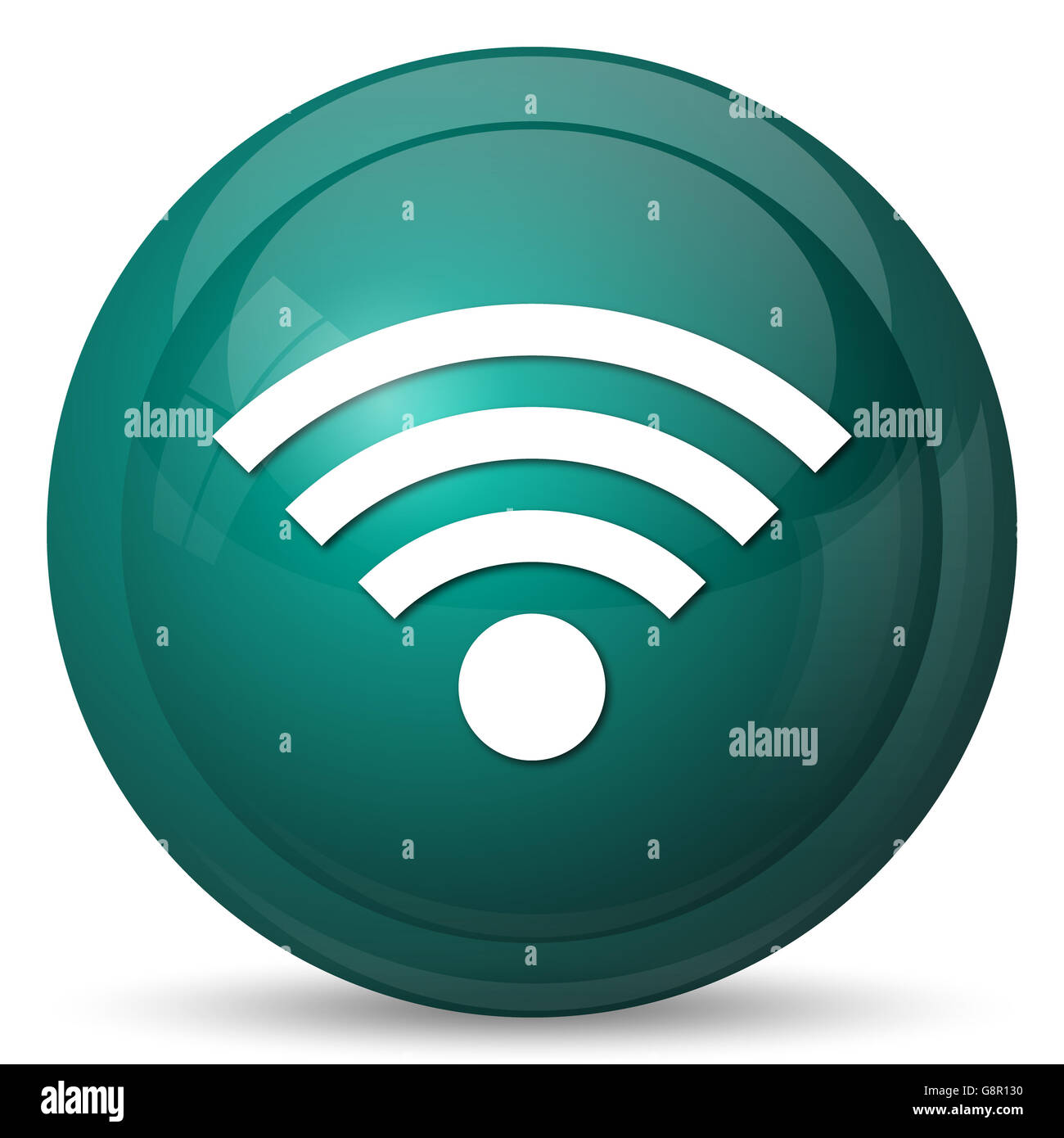 Wireless sign icon. Internet button on white background Stock Photo - Alamy