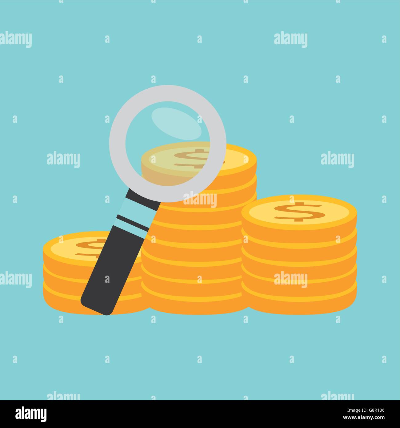 Magnify glass dollar sign Stock Vector Images - Alamy