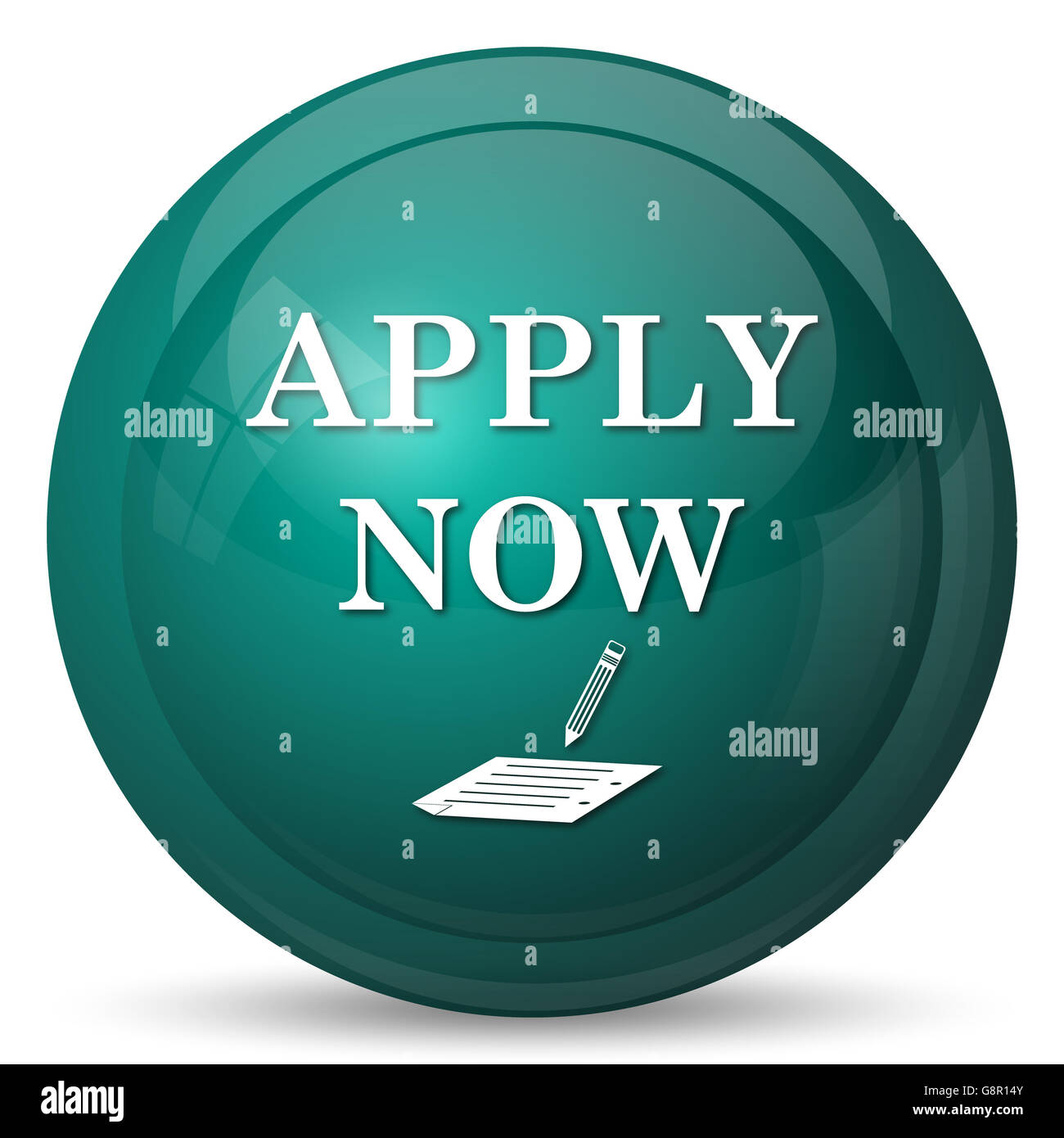 Apply now icon. Internet button on white background Stock Photo - Alamy