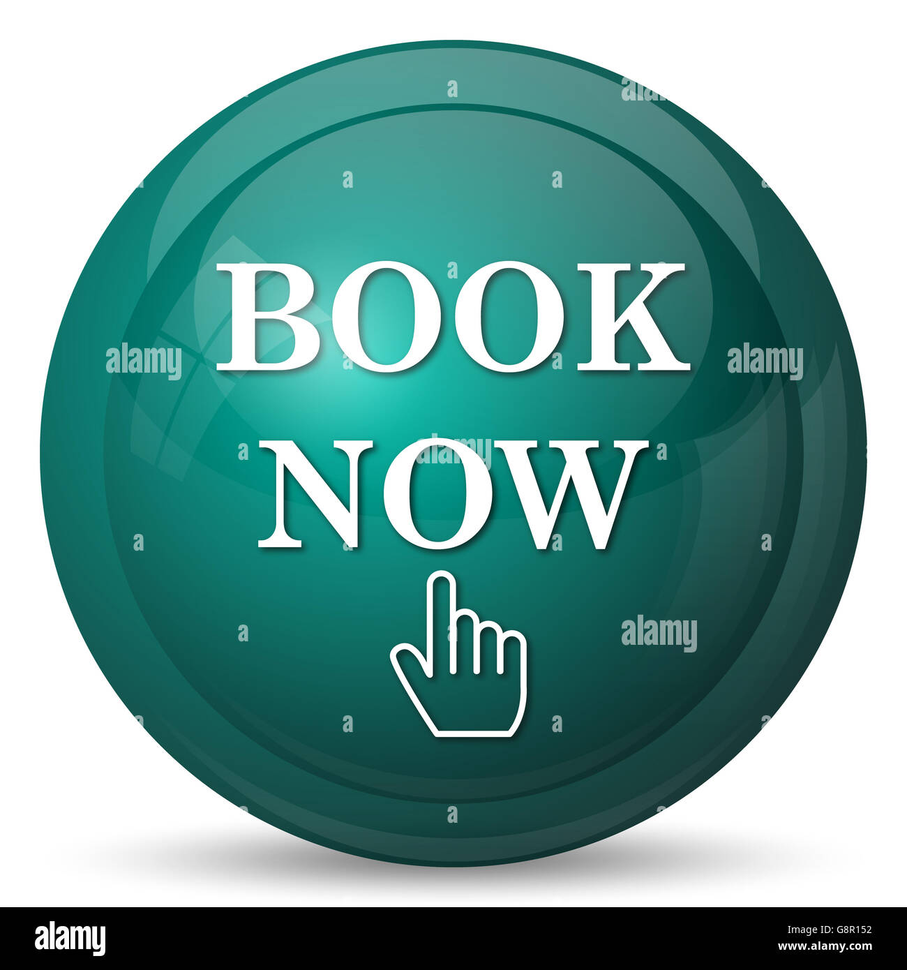 Book now icon. Internet button on white background Stock Photo - Alamy