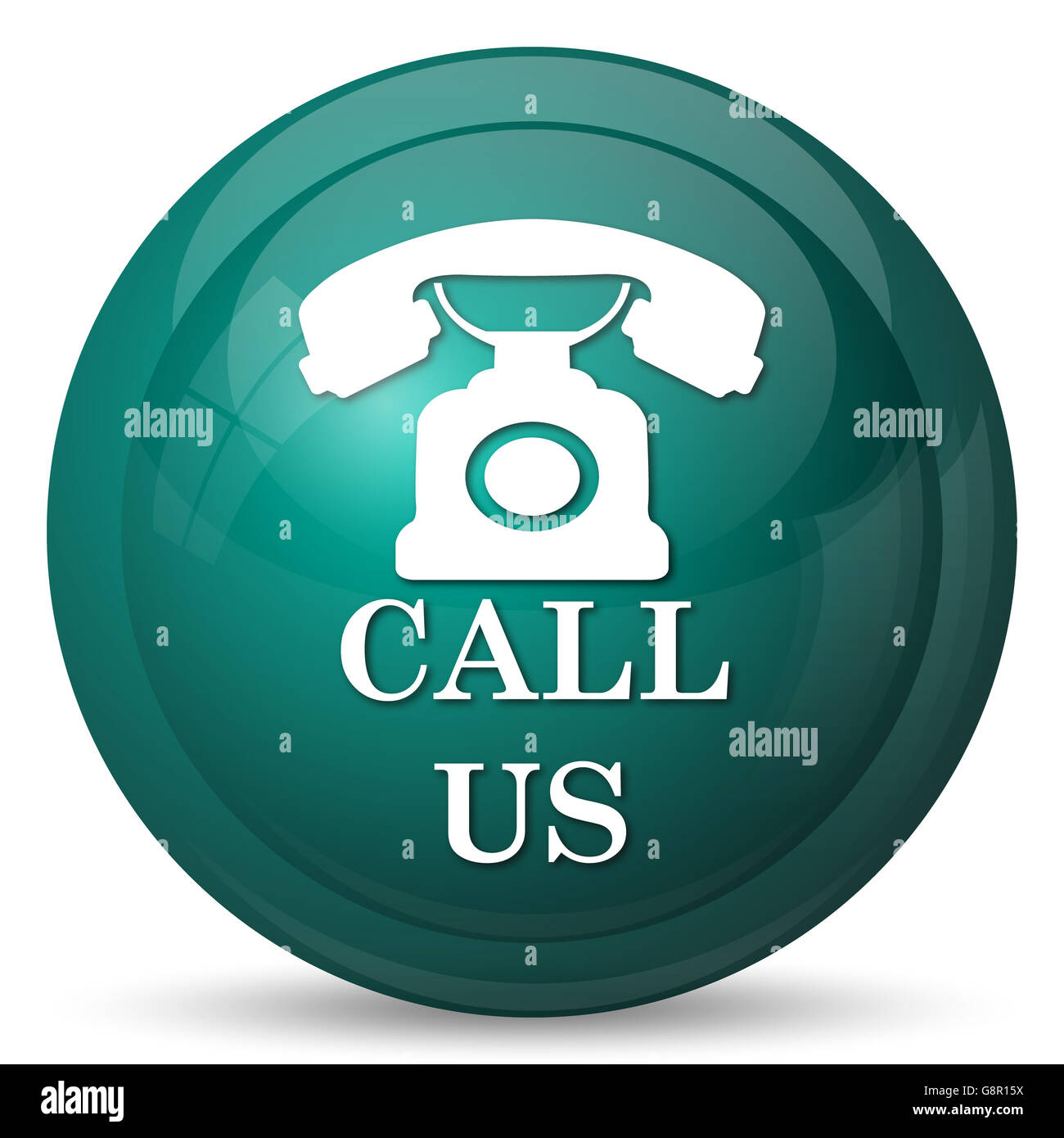 Call us icon. Internet button on white background Stock Photo - Alamy