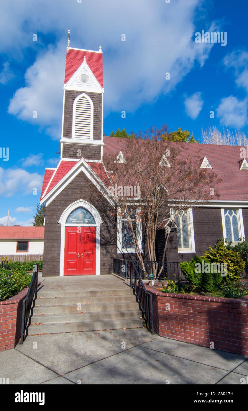 Santa Rosa California church with red door called Church of the ...