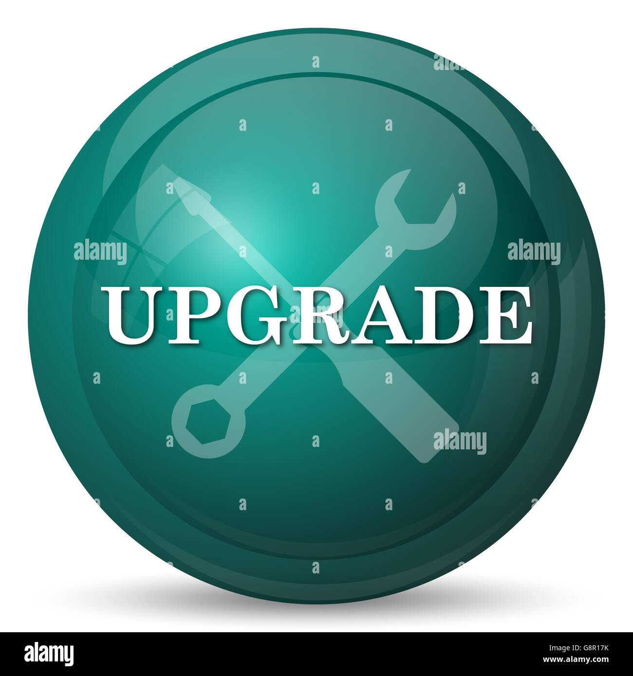Upgrade icon. Internet button on white background Stock Photo - Alamy