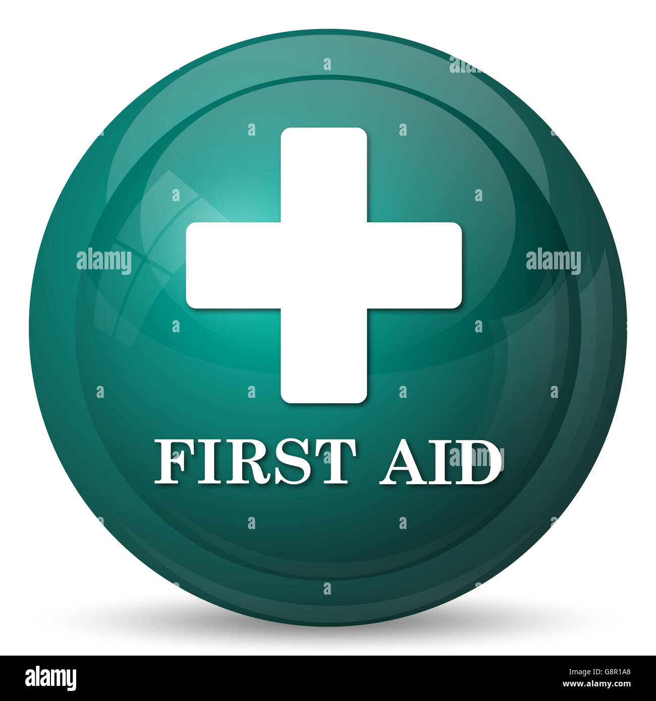 First aid icon. Internet button on white background Stock Photo - Alamy