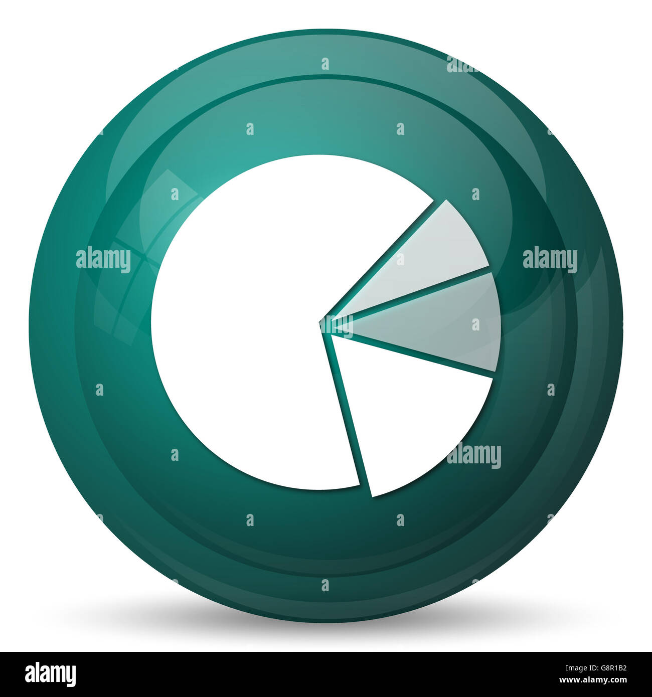 Chart pie icon. Internet button on white background Stock Photo - Alamy