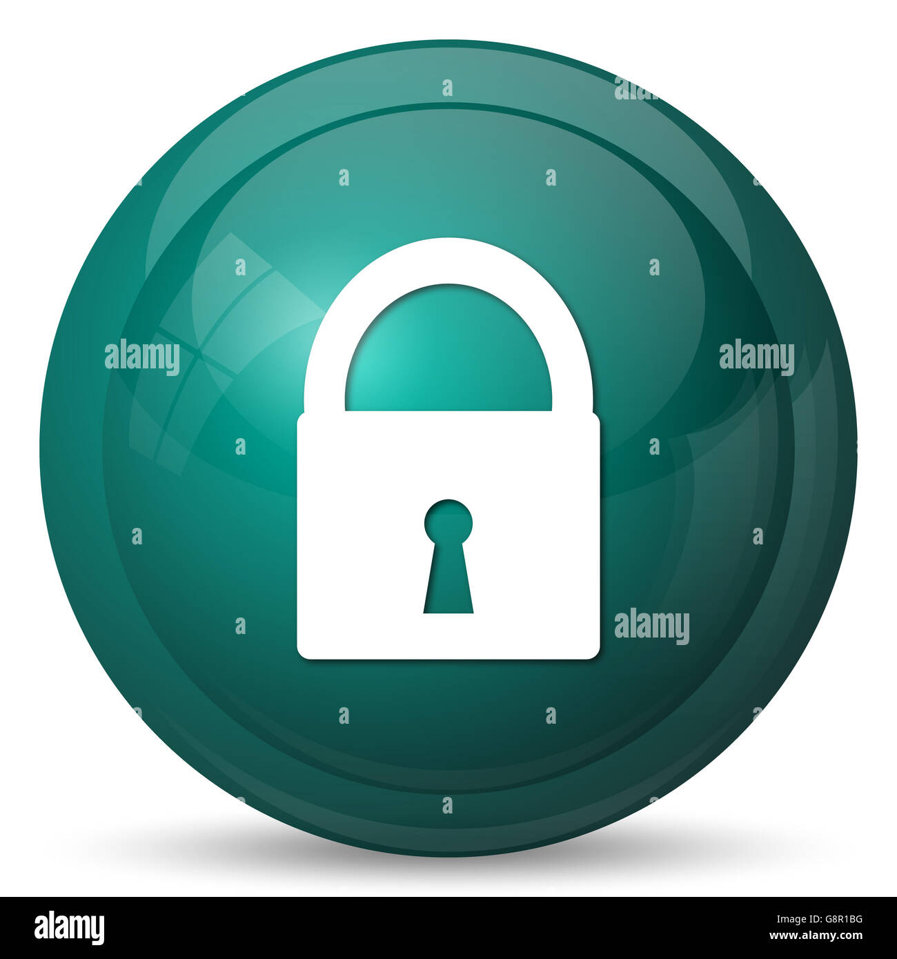 Lock icon. Internet button on white background Stock Photo - Alamy
