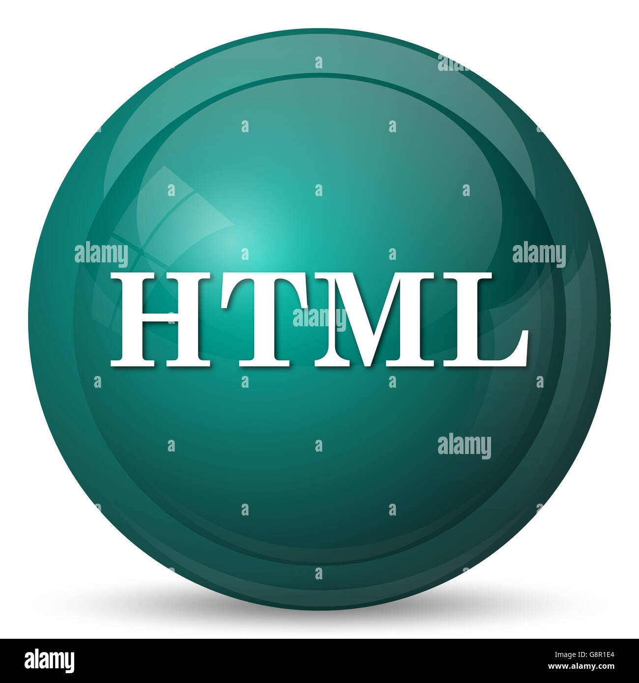 HTML icon. Internet button on white background Stock Photo - Alamy