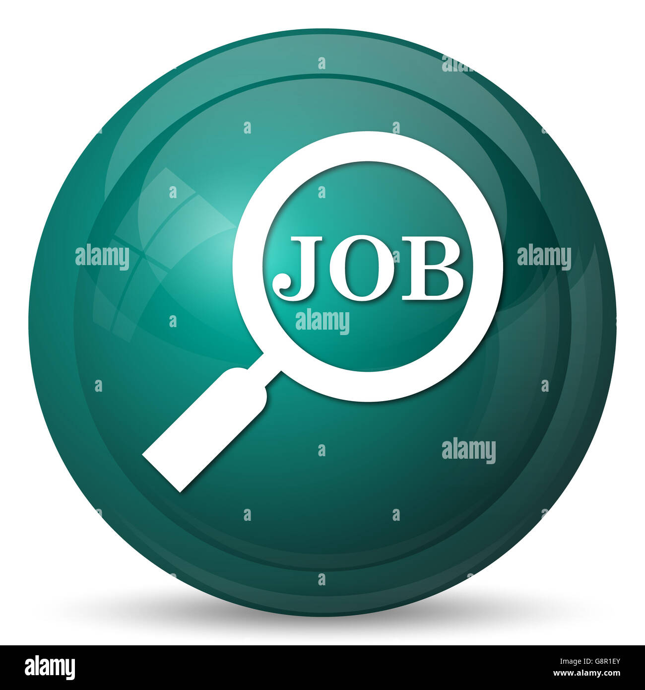 Search for job icon. Internet button on white background Stock Photo ...