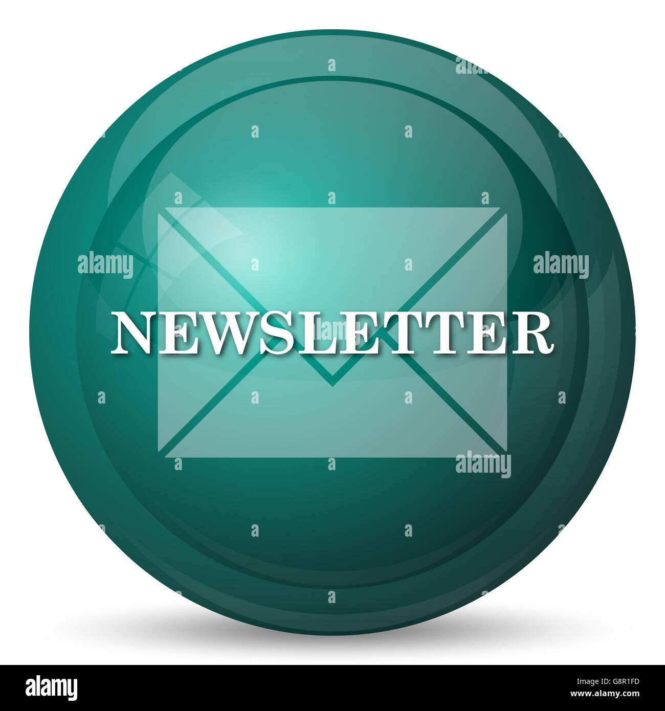 Newsletter icon. Internet button on white background Stock Photo - Alamy