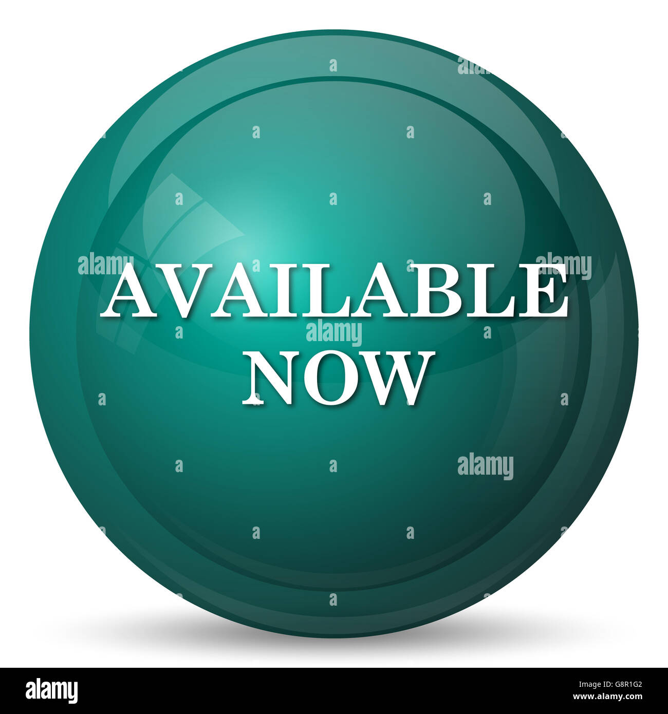 Available now icon. Internet button on white background Stock Photo - Alamy