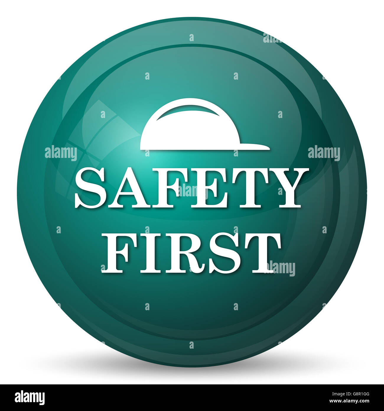 Safety first icon. Internet button on white background Stock Photo - Alamy