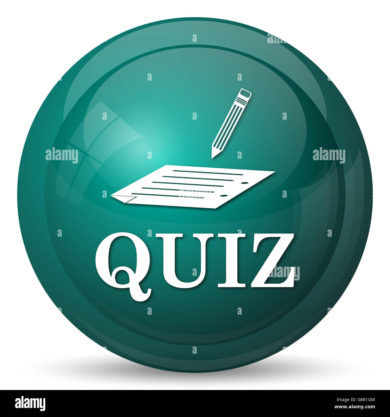 Quiz icon. Internet button on white background Stock Photo - Alamy