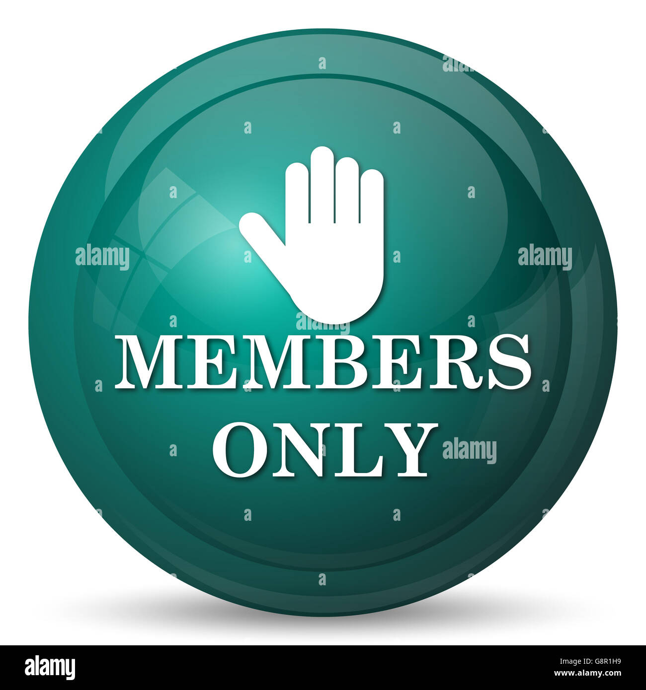 Members only icon. Internet button on white background Stock Photo - Alamy