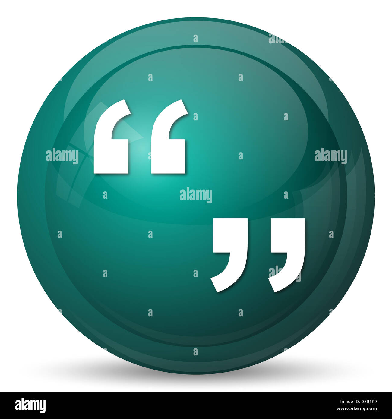 Quotation marks icon. Internet button on white background Stock Photo ...