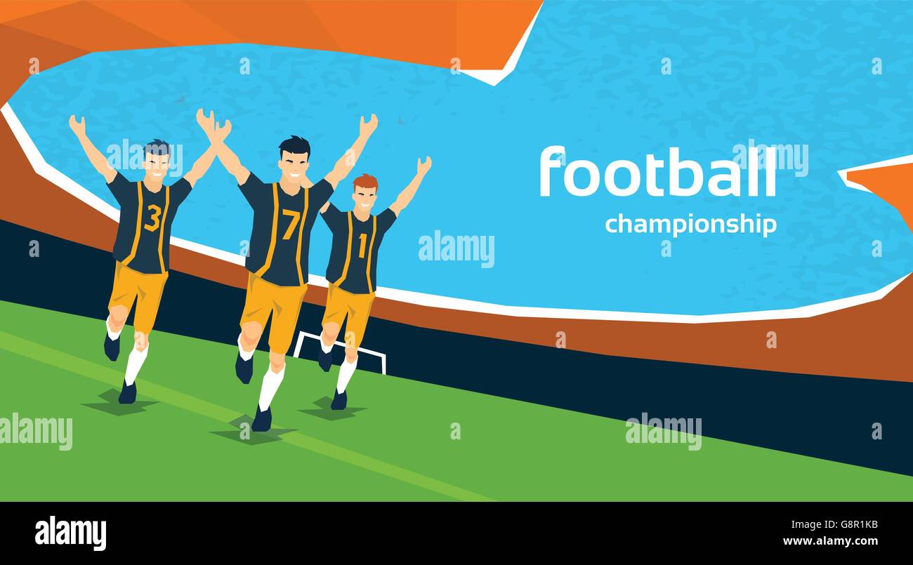 Football Match Team Players Sport Championship Stock Vector Image & Art ...