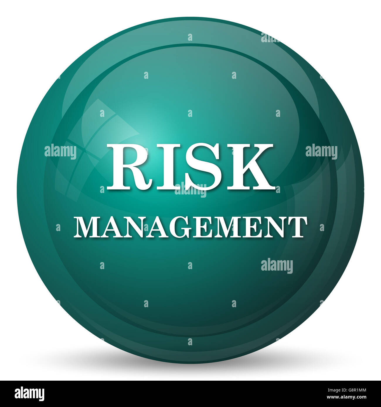 Risk management icon. Internet button on white background Stock Photo ...