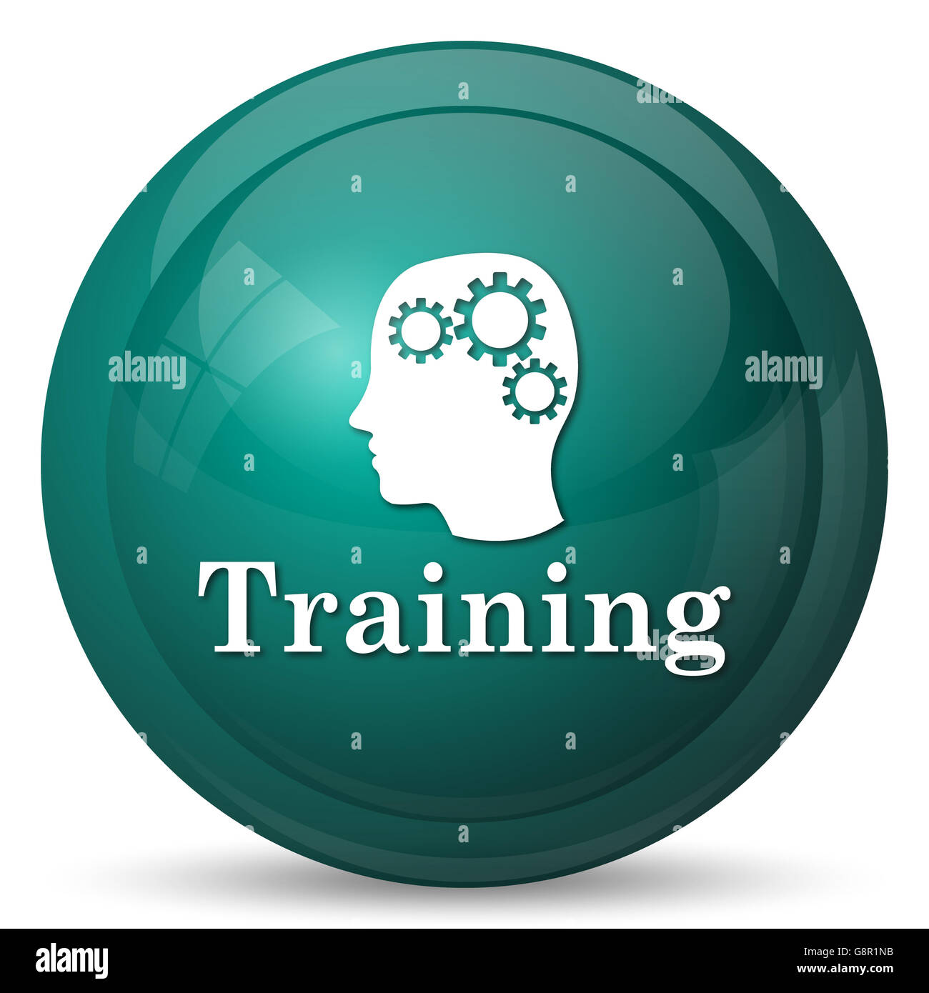 Training icon. Internet button on white background Stock Photo - Alamy