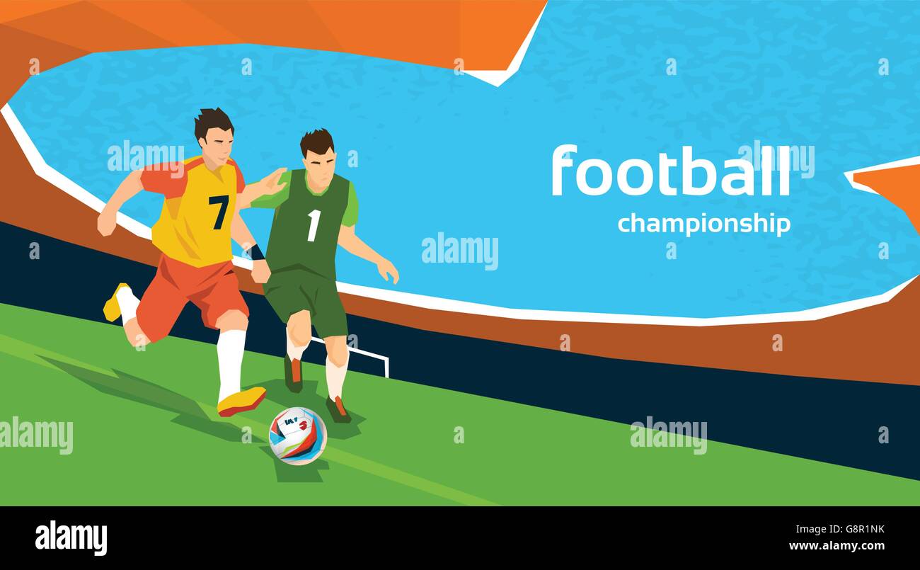 Football Match Two Players Sport Championship Stock Vector Image & Art ...