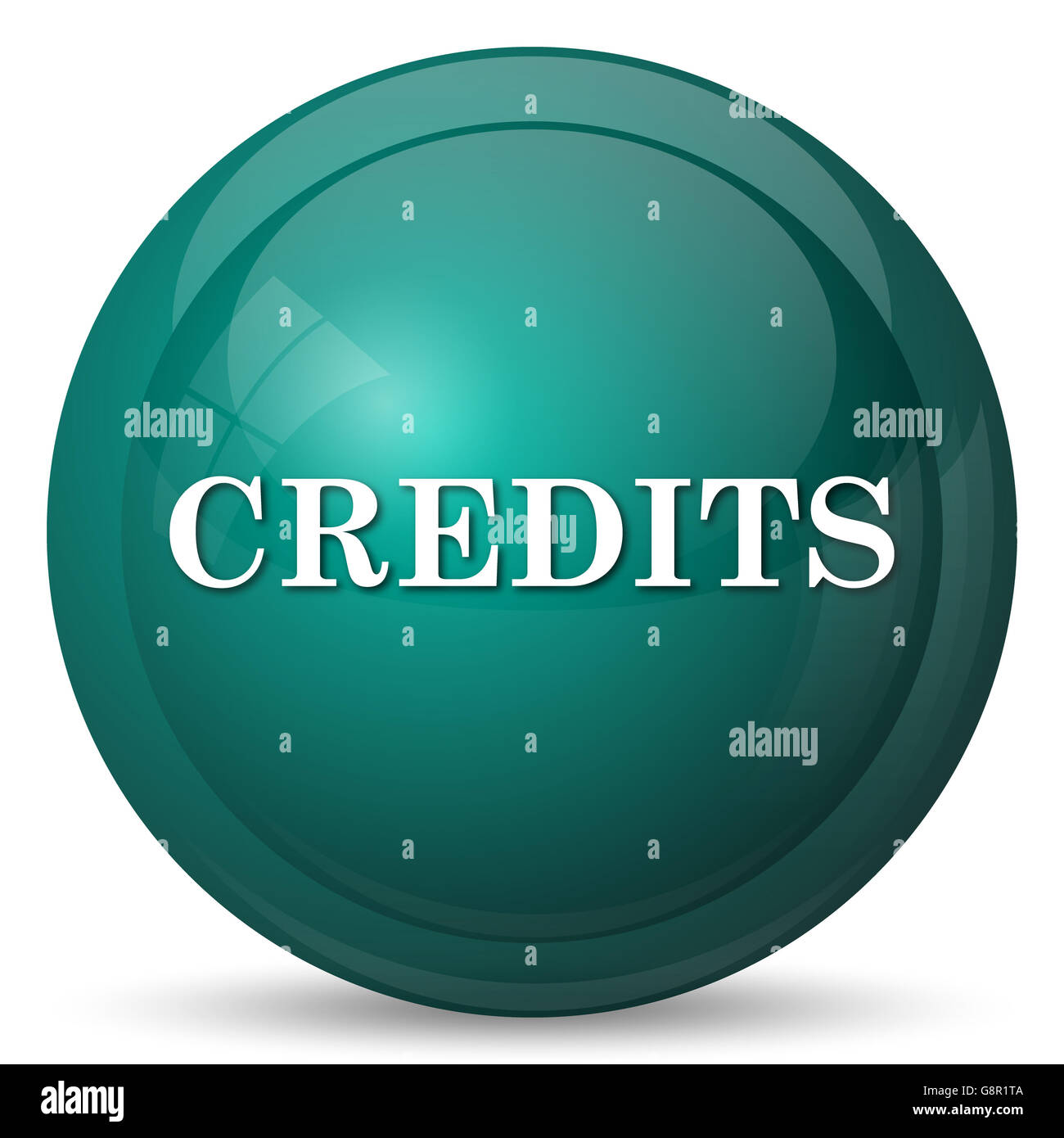 Credits icon. Internet button on white background Stock Photo - Alamy