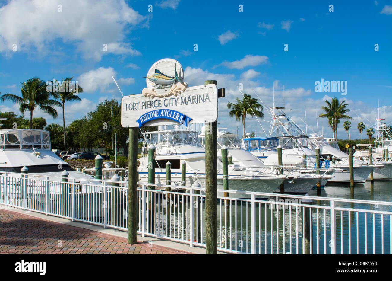 Fort Pierce Florida the Fort Pierce City Marina on water with boats and ...