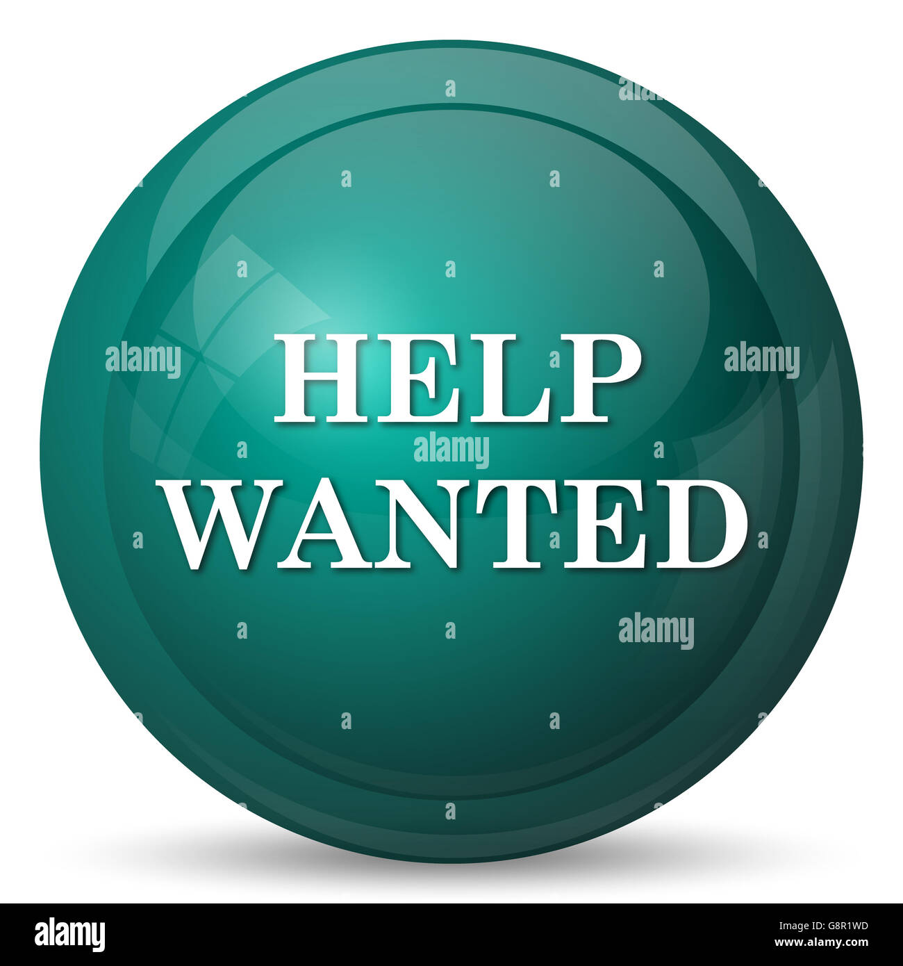 Help wanted icon. Internet button on white background Stock Photo - Alamy