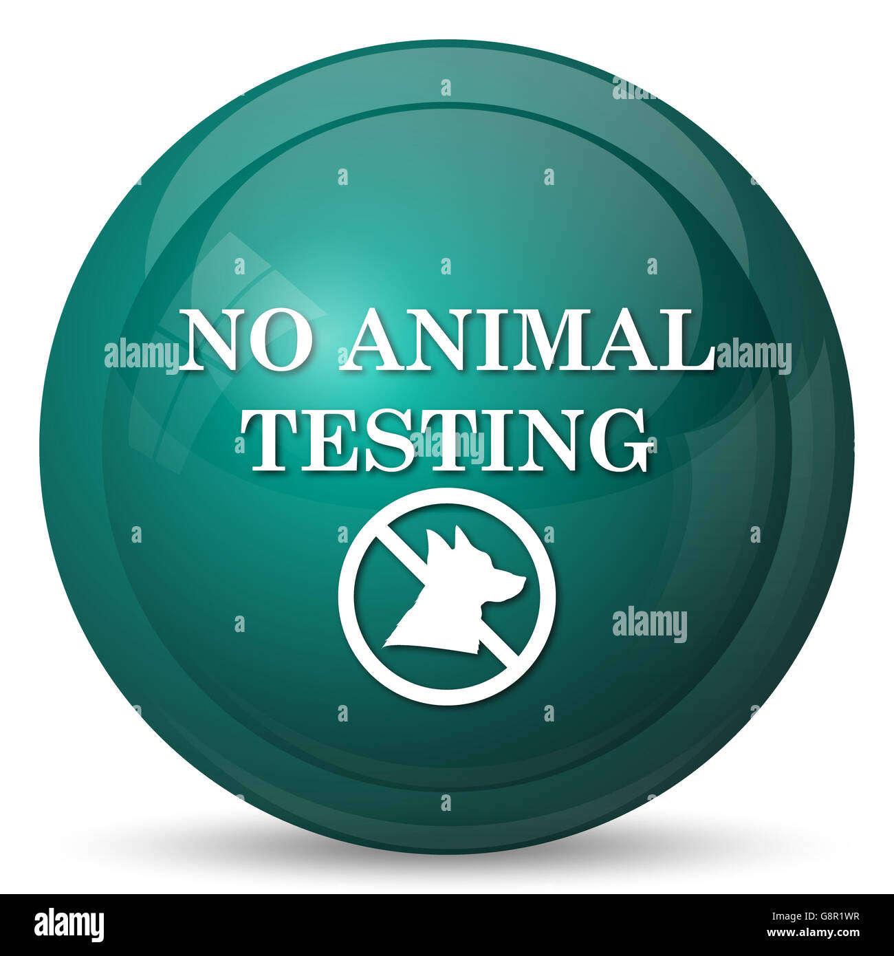 No animal testing icon. Internet button on white background Stock Photo ...
