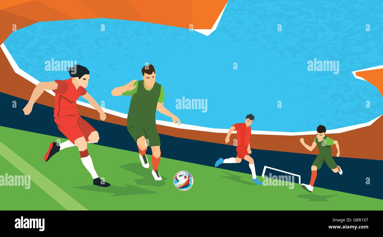 Football Match Team Players Sport Championship Stock Vector Image & Art ...