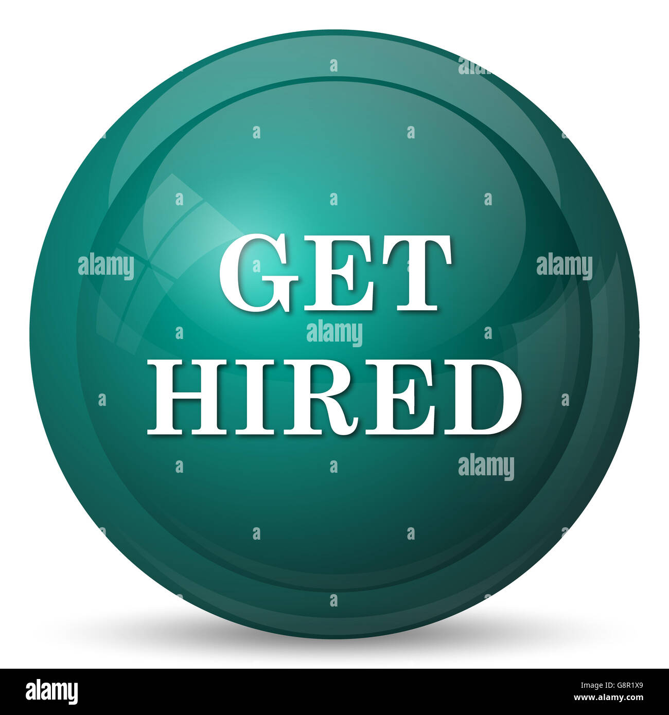 Get hired icon. Internet button on white background Stock Photo - Alamy