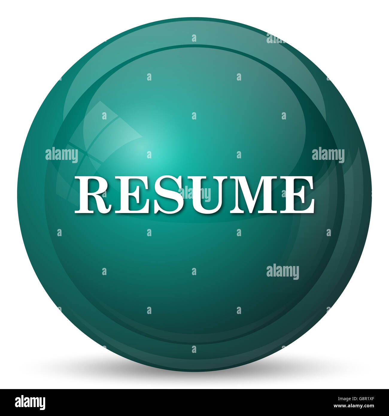 Resume icon. Internet button on white background Stock Photo - Alamy