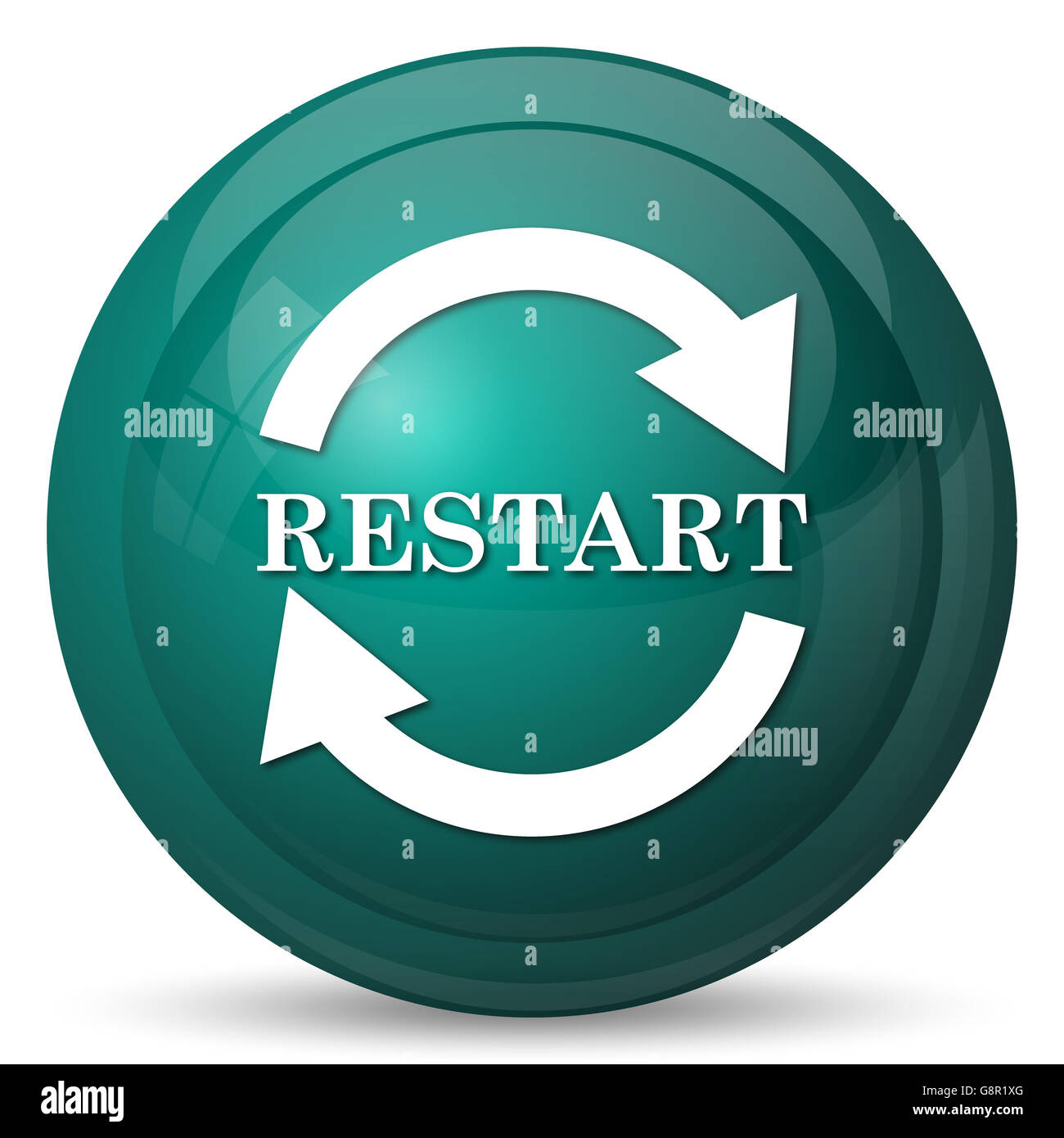 Restart icon. Internet button on white background Stock Photo - Alamy
