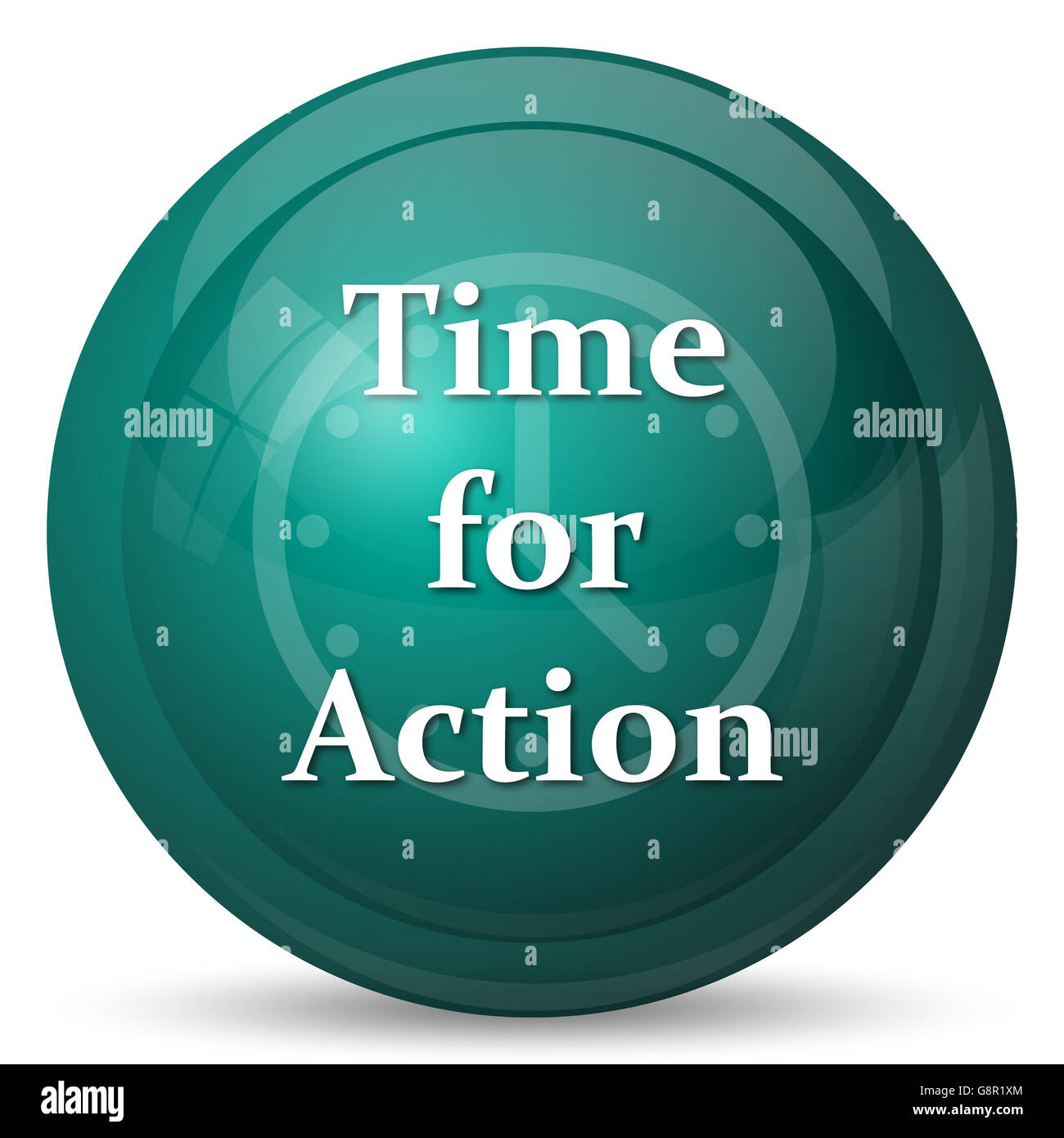 Time for action icon. Internet button on white background Stock Photo ...