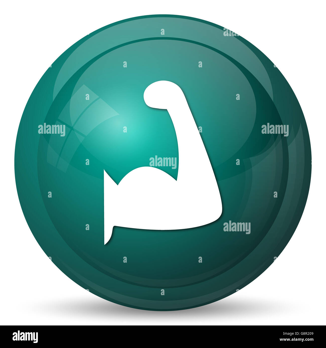Muscle icon. Internet button on white background Stock Photo - Alamy