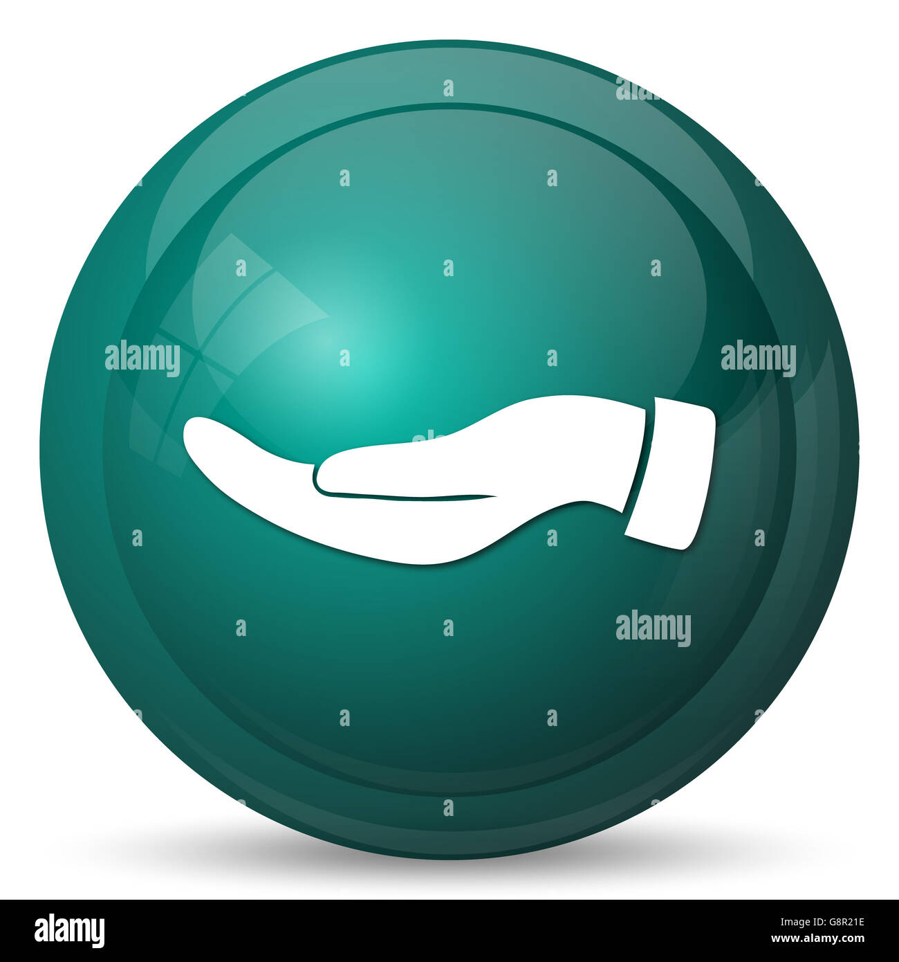 Hand icon. Internet button on white background Stock Photo - Alamy