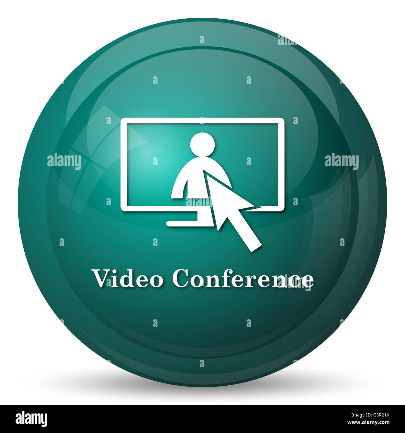 Video conference, online meeting icon. Internet button on white ...